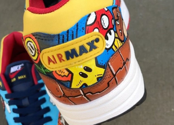 Nike Air Max 1 Logo 93 Super Mario Bros (modèle personnalisé)