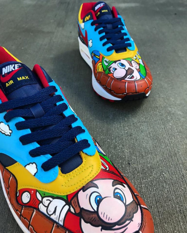 Nike Air Max 1 Logo 93 Super Mario Bros (modèle personnalisé)