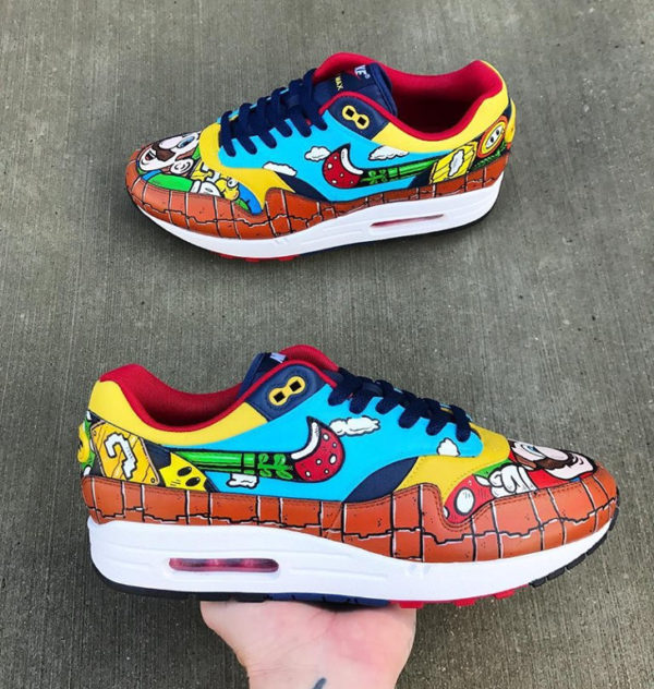 Nike Air Max 1 Logo 93 Super Mario Bros (modèle personnalisé)