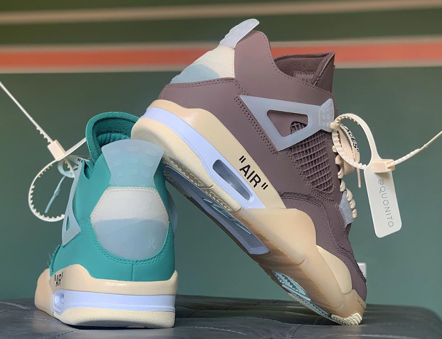 A quoi ressemble la Air Jordan 4 custom Off White Sail Neptune Green