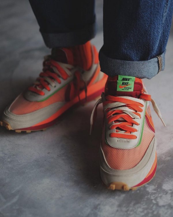 Comment porter la Nike LDWaffle x Sacai x Clot Net Orange Blaze DH1347 ...