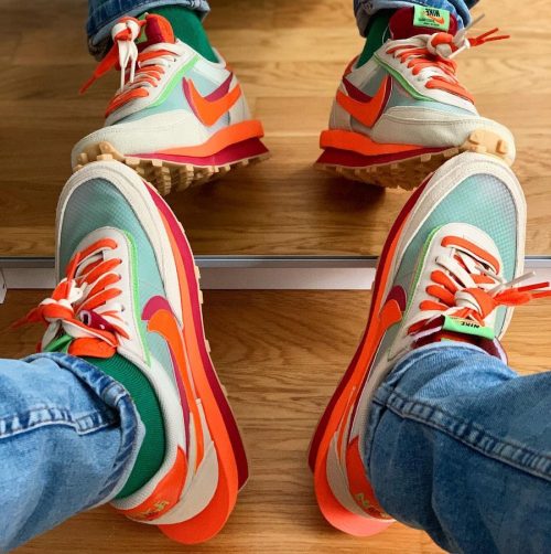 Comment porter la Nike LDWaffle x Sacai x Clot Net Orange Blaze DH1347 ...