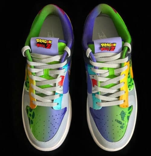 Nike Dunk Low customisée Dragon Ball Z Perfect Cell vs Trunks