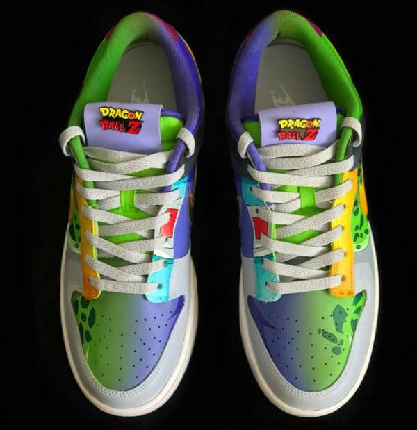 Nike Dunk Low customisée Dragon Ball Z Perfect Cell vs Trunks